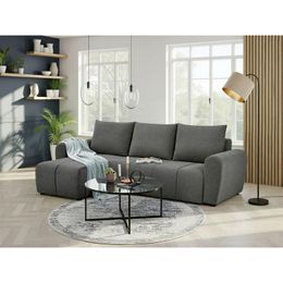 Home Affaire Ecksofa &raquo;Nortrud, 241 cm, L-Form, mit Schlaffunktion u. Bettkasten&laquo; Recamiere rechts / links montierbar, Feinstruktur-Bezug anthrazit