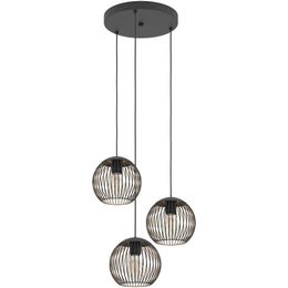 Eglo H&auml;ngeleuchte &raquo;ALMANZORA Pendellampe - Stahl - E27 - 3X60W - IP20&laquo; E27 1 Stk. H&auml;ngelampe, Deckenlampe, Wohnzimmer, Esszimmer, H130 x &Oslash;46, 5 cm...