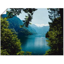Artland Wandbild &raquo;Malerwinkel K&ouml;nigssee- Alpen&laquo; Berge 1 Stk. tlg. als Leinwandbild, Poster in verschied. Gr&ouml;&szlig;en blau Papier