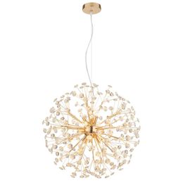 Globo LIGHTING H&auml;ngeleuchte &raquo;KATRINA&laquo; G9 1 Stk. Warmwei&szlig; Luster H&auml;ngelampe Esszimmer Esstisch-Lampe elegant goldfarben