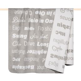 Pad Wohndecke &raquo;GOLF&laquo; Made in Europe, Wendefunktion, kariert, Motiv Golfschl&auml;ger, 150x200 cm grey Obermaterial: 60% Baumwolle, 40% Polyacryl B/L:...