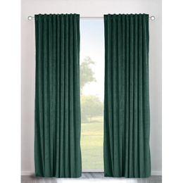 my home Vorhang »Velvet uni« Multifunktionsband 2 Stk. tlg. Blickdichter Samt, 2-er Set, edel, Gardine, multifunktional dunkelgrün Obermaterial:...