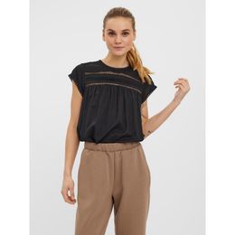 V&eacute;ro Moda VERO MODA Kurzarmbluse &raquo;VMDEBBIE PLEAT S/L TOP GA NOOS&laquo; Viskose, regular fit Black XL XL Trendy Blusenshirt von VERO MODA