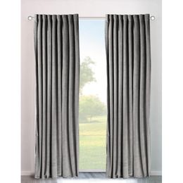 my home Vorhang &raquo;Velvet uni&laquo; Multifunktionsband 2 Stk. tlg. Blickdichter Samt, 2-er Set, edel, Gardine, multifunktional grau Obermaterial: 100%...