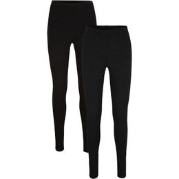 bonprix Leggings im 2er Pack schwarz + schwarz 36/38 (S) - N-Gr N-Gr 36/38 (S) Lange Leggings im praktischen 2er Pack