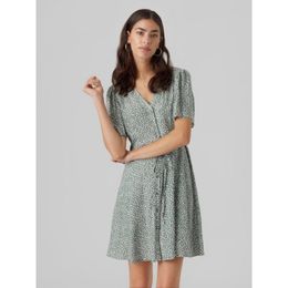 V&eacute;ro Moda VERO MODA Minikleid &raquo;VMALBA SS SHORT DRESS WVN NOOS&laquo; Viskose, regular fit Laurel Wreath AOP:Joey M - N-Gr N-Gr M Regular Fit Passform, die locker...