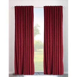 my home Vorhang &raquo;Velvet uni&laquo; Multifunktionsband 2 Stk. tlg. Blickdichter Samt, 2-er Set, edel, Gardine, multifunktional rot Obermaterial: 100%...