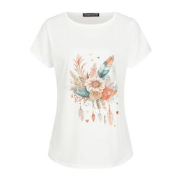 Cloud 5ive Damen CLOUD 5IVE T-Shirt &raquo;CLOUD 5IVE Viskose T-Shirt mit Traumf&auml;nger-Blumen Print&laquo; 1 Stk. L