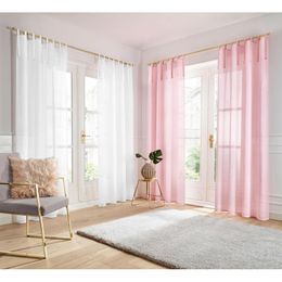 my home Gardine &raquo;TENDER&laquo; Bindeb&auml;nder 1 Stk. tlg. transparent, Leinen Optik mit Struktur, monochrom wei&szlig; Obermaterial: 100% Polyester 145 cm