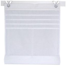 Kutti Raffrollo &raquo;Kessy Biese&laquo; mit Hakenaufh&auml;ngung ohne Bohren halbtransparent, Baumwolle, Polyester, Hakenaufh&auml;ngung wei&szlig; Obermaterial: 65%...
