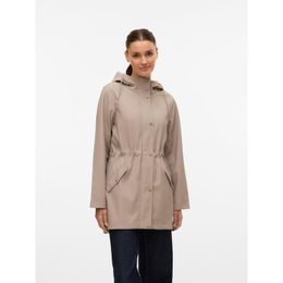 V&eacute;ro Moda VERO MODA Regenjacke &raquo;VMMALOU COATED JACKET&laquo; mit Kapuze Lederimitat Moon Rock S S L&auml;ssiger Parka von VERO MODA