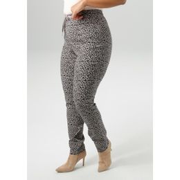 Aniston Plus Damen Aniston PLUS Schlupfhose in angesagtem Animal Print grau 46, N-Gr