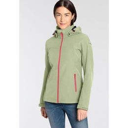 Icepeak Softshelljacke &raquo;D SOFTSHELLJACKE BRENHAM&laquo; mit Kapuze f&uuml;r vielseitige Outdoor-Aktivit&auml;ten, winddicht, w&auml;rmend, elastisch ASPARAGUS 44 44...