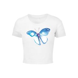 MisterTee T-Shirt &raquo;Damen Ladies Butterfly Cropped Tee&laquo; 1 Stk. white XL XL Modische gek&uuml;rzte T-Shirts f&uuml;r trendige Looks