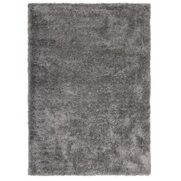 my home Hochflor-Teppich &raquo;Boldo&laquo; rechteckig 50 mm H&ouml;he besonders weich durch Microfaser, Shaggy, Wohnzimmer, Schlafzimmer grau Kunstfaser