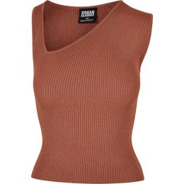 Urban Classics T-Shirt &raquo;Damen Ladies Rib Knit Asymmetric Top&laquo; 1 Stk. terracotta L L Tanktops f&uuml;r Freizeit, Sport und warme Tage