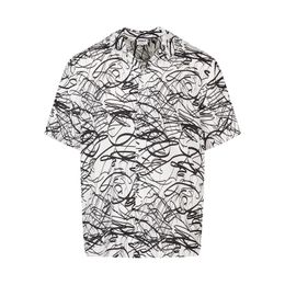 Urban Classics Kurzarmhemd &raquo;Herren Viscose AOP Resort Shirt&laquo; 1 Stk. whitescribble XXL - US-Gr&ouml;&szlig;en US-Gr&ouml;&szlig;en XXL Kurzarm Herren Hemd mit floralem...