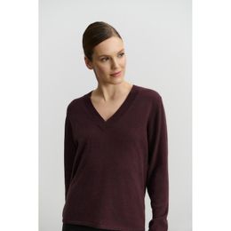 rosemunde Damen rosemunde V-Ausschnitt-Pullover &raquo;Laica v-neck&laquo; V-Ausschnitt, Langarm, w&auml;rmend, schlicht, bequem, Wollmix rot XL