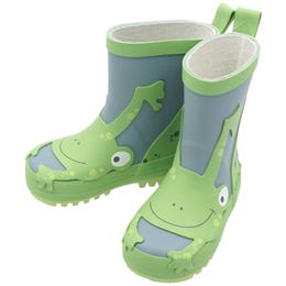 MaxiMo Gummistiefel mit niedlichem Frosch-Patch, wasserdicht, robuste Sohle gr&uuml;n 28 28 Gummistiefel von MaxiMo