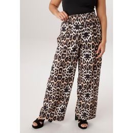 Aniston Plus Damen Aniston PLUS Schlupfhose in trendigem Leoprint - NEUE KOLLEKTION 46, N-Gr