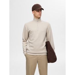 Selected Herren Selected Sweatshirt &raquo;SLHEMANUEL SOFT ZIP HIGH NECK SWEAT NOOS&laquo; beige XXL