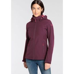 Icepeak Softshelljacke &raquo;D SOFTSHELLJACKE BRENHAM&laquo; mit Kapuze f&uuml;r vielseitige Outdoor-Aktivit&auml;ten, winddicht, w&auml;rmend, elastisch VIOLET 48 48...
