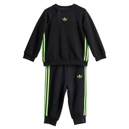adidas originals Jogginganzug 'Crew Set' Jungen Gr&ouml;&szlig;e 68 neongr&uuml;n / schwarz