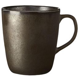Tasse AIDA RAW "RAW", braun (metallic braun), H:11,5cm &Oslash;:9cm, Steinzeug, Trinkgef&auml;&szlig;e, Kaffeetasse Kaffeebecher Tasse, 35 cl, 6-teilig