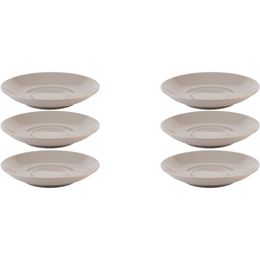 Untertasse APS "6er Set Kaffeeuntertasse -SNUG-", grau, H:2,5cm &Oslash;:14,5cm, Porzellan, Speiseteller, hochwertig verarbeitetes Material