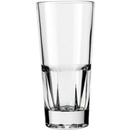 Longdrinkglas Libbey "Libbey Rocks Glas, 12er Set -GALLERY-", transparent, H:16cm Ø:7,5cm, Glas, Trinkgefäße, hochwertig verarbeitet, im modernen Design
