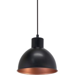 Eglo Pendelleuchte "TRURO 1 H&auml;ngelampe, Esstischlampe, Stahl, schwarz, kupfer, E27", schwarz (stahlgrau, schwarz, kupferfarben), 1, Leuchten, Wohnzimmerlampe, 1 flammig, Vintage, Industrial, Retro, 110x21cm, Pendelleuchte