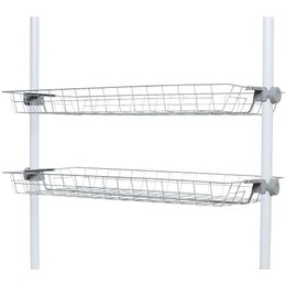 Organizer Wenko "Modell Herkules", grau (korb: grau, kunststoffteile: grau, anti, rutsch teile der kunststoffteile: grau), B:94cm H:8cm T:38cm, ABS-Kunststoff, Polypropylen, Stahl, Aufbewahrungsboxen, Drahtk&ouml;rbe aus Stahl, Erweiterung zum Teleskop-System Herkules