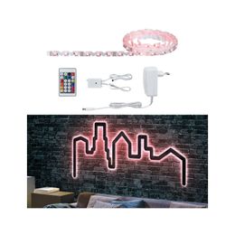 Paulmann LED-Streifen "Function FlexLED 3D Set 3m RGB 19W 230V/12V 24VA Wei&szlig;", wei&szlig;, Flammen 1 Stk., Lichterketten, LED-Streifen