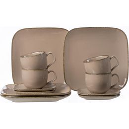 Ritzenhoff & Breker Kaffeeservice RITZENHOFF & BREKER "Geschirr-Set, Service CASA", braun (nougat), 12 Stk., Porzellan, Geschirr-Sets, Kaffeeservice, 12 Teile, für 4 Personen