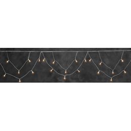 Konstsmide LED-Lichtervorhang "Weihnachtsdeko aussen", Energieeffizienz: G (A-G), wei&szlig; (wei&szlig;, bernsteinfarben, wei&szlig;), Dioden 96 Stk., Kabell&auml;nge 10m x Gesamtl&auml;nge 15,4m, Lichterketten, LED Dachrinnenlichterkette, Bogenform, Au&szlig;entrafo, wei&szlig;es Kabel