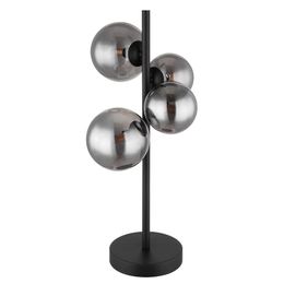 Globo LIGHTING Tischleuchte "RIHA", schwarz (schwarz matt), 4, 1 Stk., Leuchten, Nachttischlampe, Flur, Wohnzimmer, Glas, Design, Tischleuchte
