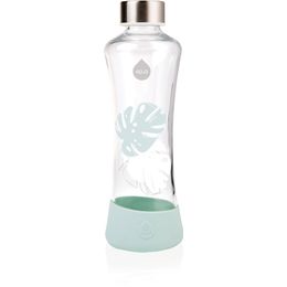 Trinkflasche Equa "Urban Jungle - Monstera", grün (transparent, hellmint), H:24cm, Borosilikatglas, Trinkflaschen, Trinkflasche, Borosilikatglas, 550 ml