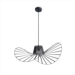 Paco Home Pendelleuchte "HUGO PD1", schwarz, 1, Ø 70cm H: 27cm, Leuchten, mit kompatiblen Dimmer und Leuchtmittel, Pendelleuchte