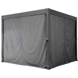 Pavillonseitenteil Konifera, grau (anthrazit), B:300cm, Polyester, Polyurethan (PU), Pavillonseitenteile, f&uuml;r Pavillon &raquo;Palma&laquo; 300x300 cm