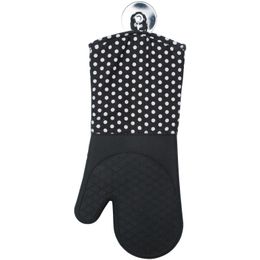 Topfhandschuhe Wenko "Modell Silikon", schwarz, Baumwolle, Silikon, Topflappen, Ofen- und Grillhandschuhe, Hitzeschutz, Baumwollinnenseite, 1 Paar