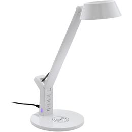 Eglo Tischleuchte "BANDERALO Schreibtischleuchte - kabellose Ladefunktion", wei&szlig;, H: 40,5cm, 1 Stk., Leuchten, Tischleuchte - 4,8W - warmwei&szlig; - kaltwei&szlig;, Induktionsladefl&auml;che, CCT, Tischleuchte