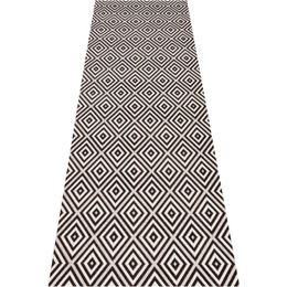 Teppich Hanse Home "Karo" Gr. 12, schwarz, B:80cm H:8mm L:200cm, Kunstfaser, Teppiche, Teppich, In- & Outdoor, Läufer, Wetterfest, Raute, Balkon, Garten, Flur