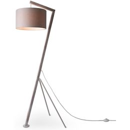 Paco Home Stehlampe "GALLOW", braun (holzfarben), 1, &Oslash; 38cm H: 160cm, Leuchten, Modern Wohnzimmer Dreibein Holz Metall Vintage E27 Galgen, Stehlampe