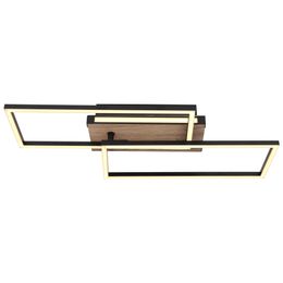 Globo LIGHTING LED Deckenleuchte "COLLI"schwarz, Wohnzimmer, Leuchten, Deckenlampe/Wohnzimmer/Schlafzimmer/modern/Holz