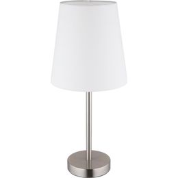 NOWA Tischleuchte "JORIS", silber (silberfarben), 1, Ø 20cm H: 45cm, 1 Stk., Leuchten, Tischlampe, Textil, Schlafzimmer, Wohnzimmer, Tischleuchte
