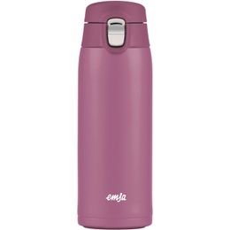 Thermobecher Emsa "Travel Mug", rosa, H:19,6cm Ø:6,6cm, Edelstahl, Kunststoff, Trinkgefäße, Thermobecher, 0,4L, leicht, Edelstahl, Klappverschluss, 100% dicht, 8h heiß/16h kalt