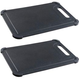 Schneidebrett Wenko "Modell Peet", schwarz, B:30cm H:0,8cm L:20,5cm, Kunststoff, Polypropylen, Schneidebretter, K&uuml;chenbrett mit Anti-Rutsch-Ecken und Saftrille, sp&uuml;lmaschinengeeignet