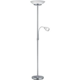 REALITY LEUCHTEN Deckenfluter "Gerry", grau (nickelfarben), 2, &Oslash; 34cm H: 180cm, 1 Stk., Leuchten, Schalter,Getrennt schaltbar,Flexibel, Leuchtmittel tauschbar, Deckenfluter