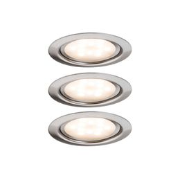 Paulmann Unterschrankleuchte "3x4,5W 12VA 230V/350mA 65mm Metall Eisen geb&uuml;rstet, 3er Set", silber (edelstahlfarben), 3, &Oslash; 6,5cm, 3 Stk., Leuchten, LED M&ouml;bel Einbauleuchten Set