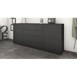borchardt Möbel Kommode BORCHARDT MÖBEL "Rova", schwarz (schwarz matt), B:166cm H:72cm T:35cm, Spanplatte, Sideboards, Kommode, Breite 166 cm
